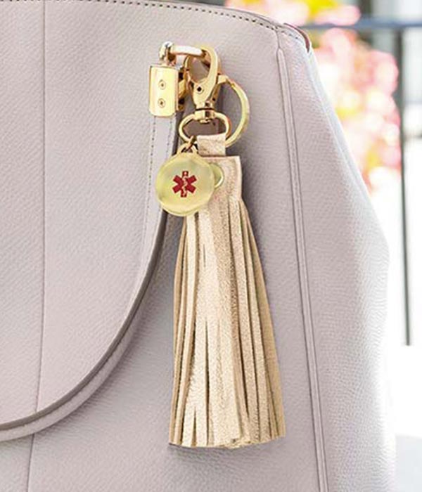 Cedar Beaded Stretch Tiger’s Eye Medical ID Bracelet – Green & Gold ...