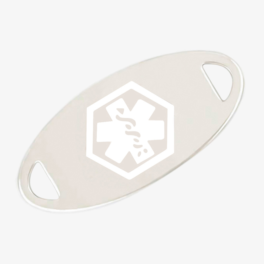 Stainless Steel White Engraved Medical ID Tag