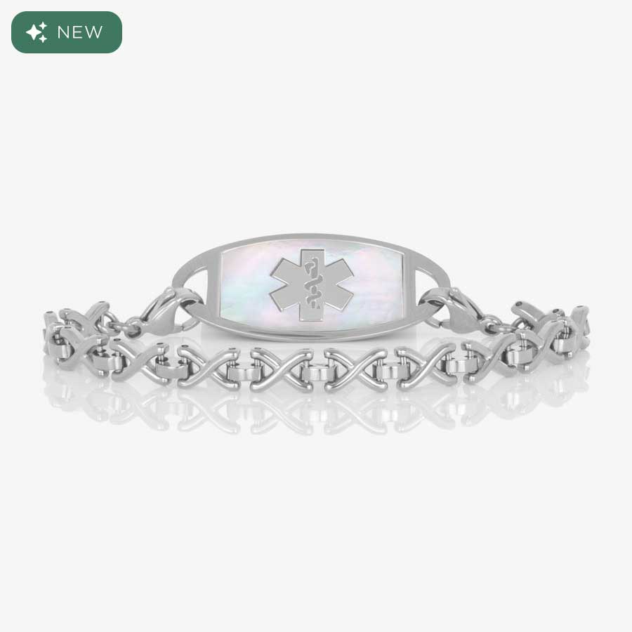 Lenox Medical ID Alert Bracelet in Silver | Lauren's Hope