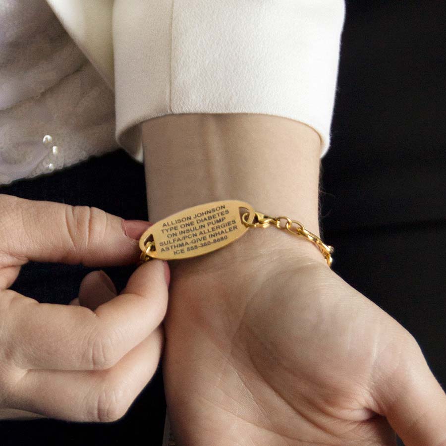 Gold Forever and Always Medical Alert Bracelet