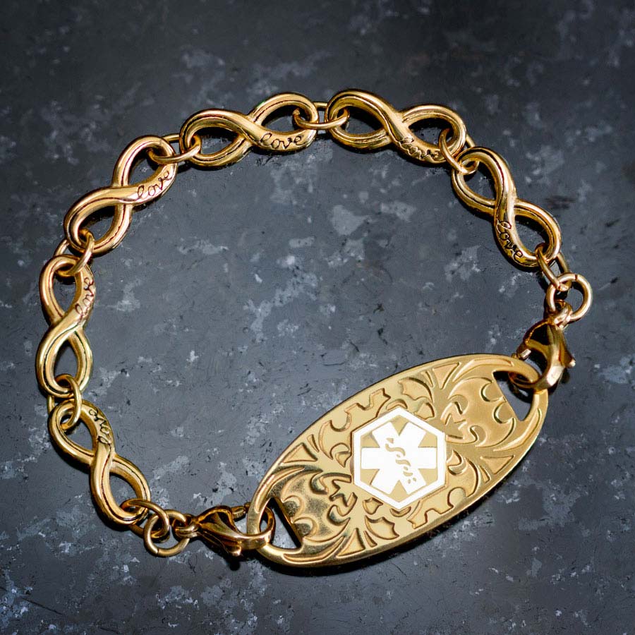 Gold Forever and Always Medical Alert Bracelet