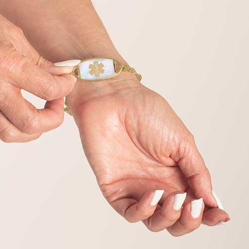 Yellow Gold Medical Alert Bracelets For Women, Men and Kids | Lauren's Hope