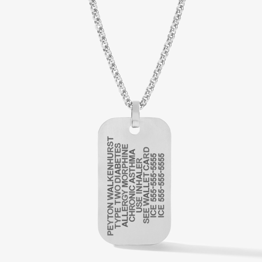 Antique Stainless Medical ID Dog Tag | Lauren's Hope