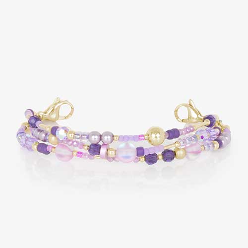 Jolie Violet Purple Beaded Medical Alert Bracelet