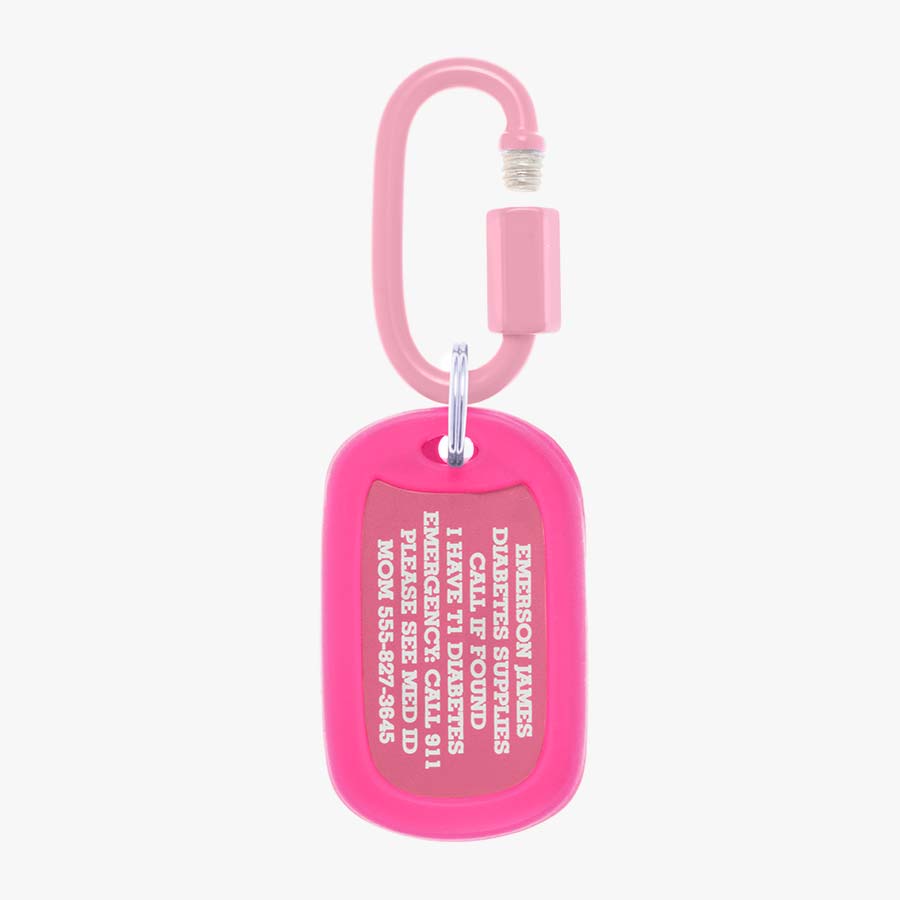 Canyon Medical ID Bag Tag in Bright Pink