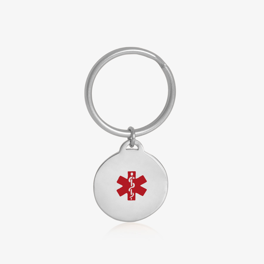 Engravable Medical ID Keychain Medical ID in Silver | Lauren's Hope